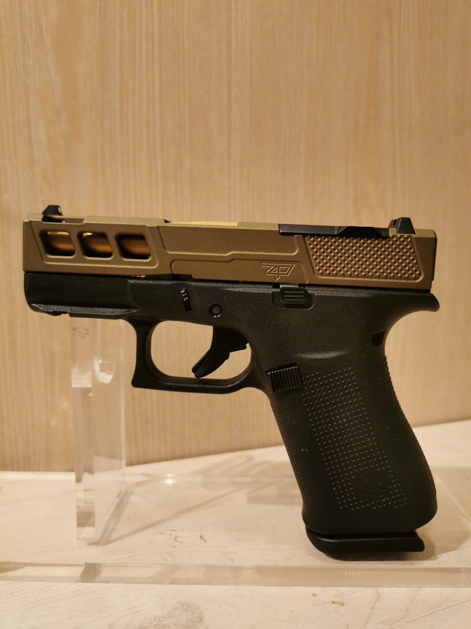 GLOCK ZAFFIRI CUSTOM 43X BURNT BRONZE / GOLD - Armurerie Pascal Paris